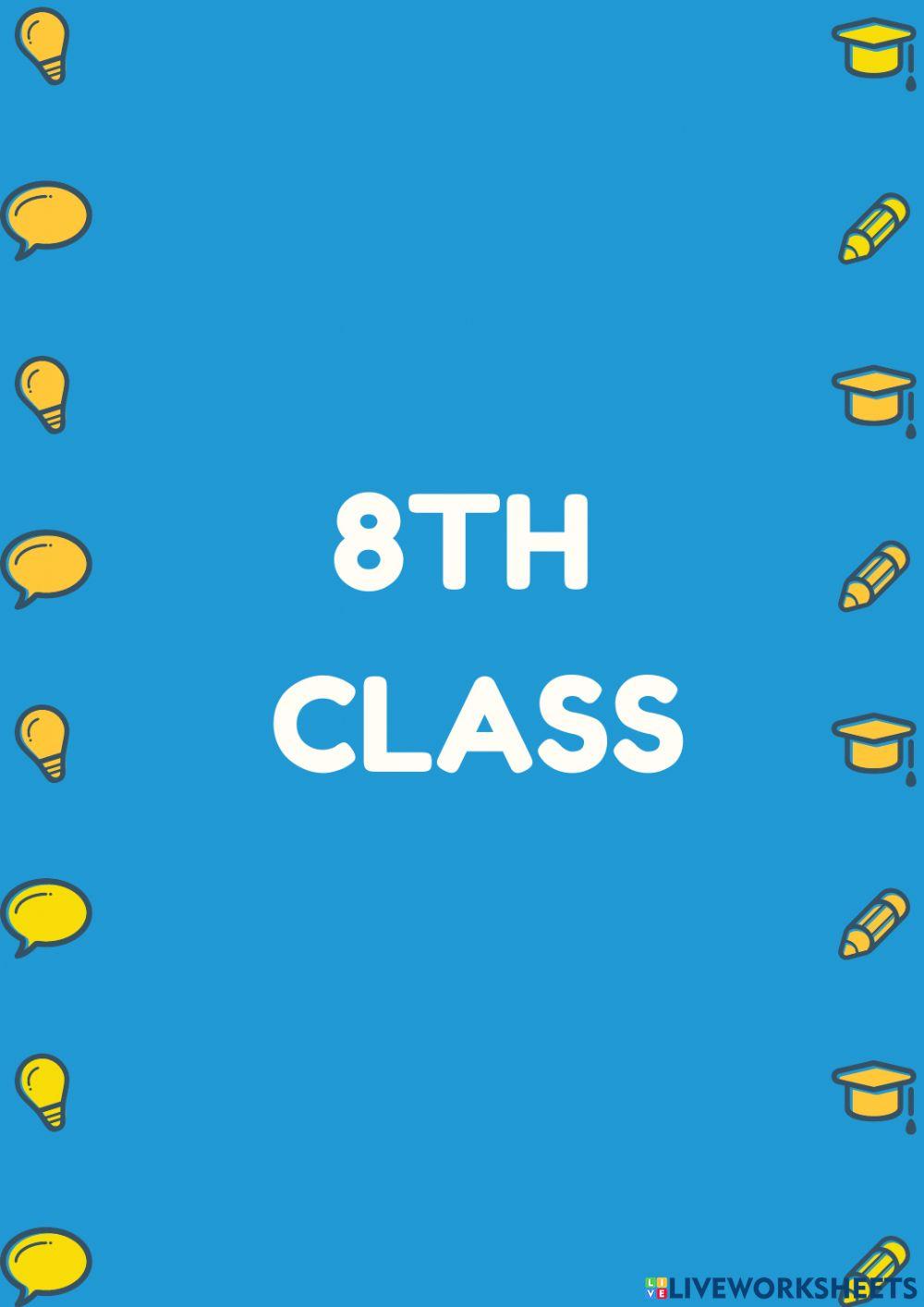 8th class worksheet | Live Worksheets