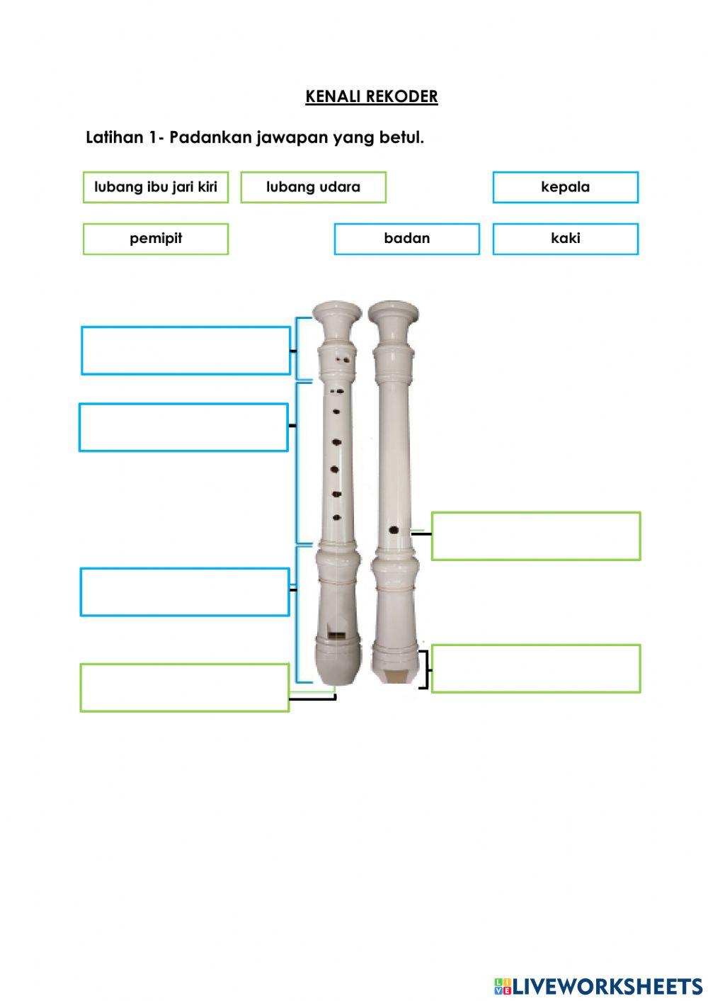 Latihan Kenali Rekoder Tahun 3 online exercise for | Live Worksheets