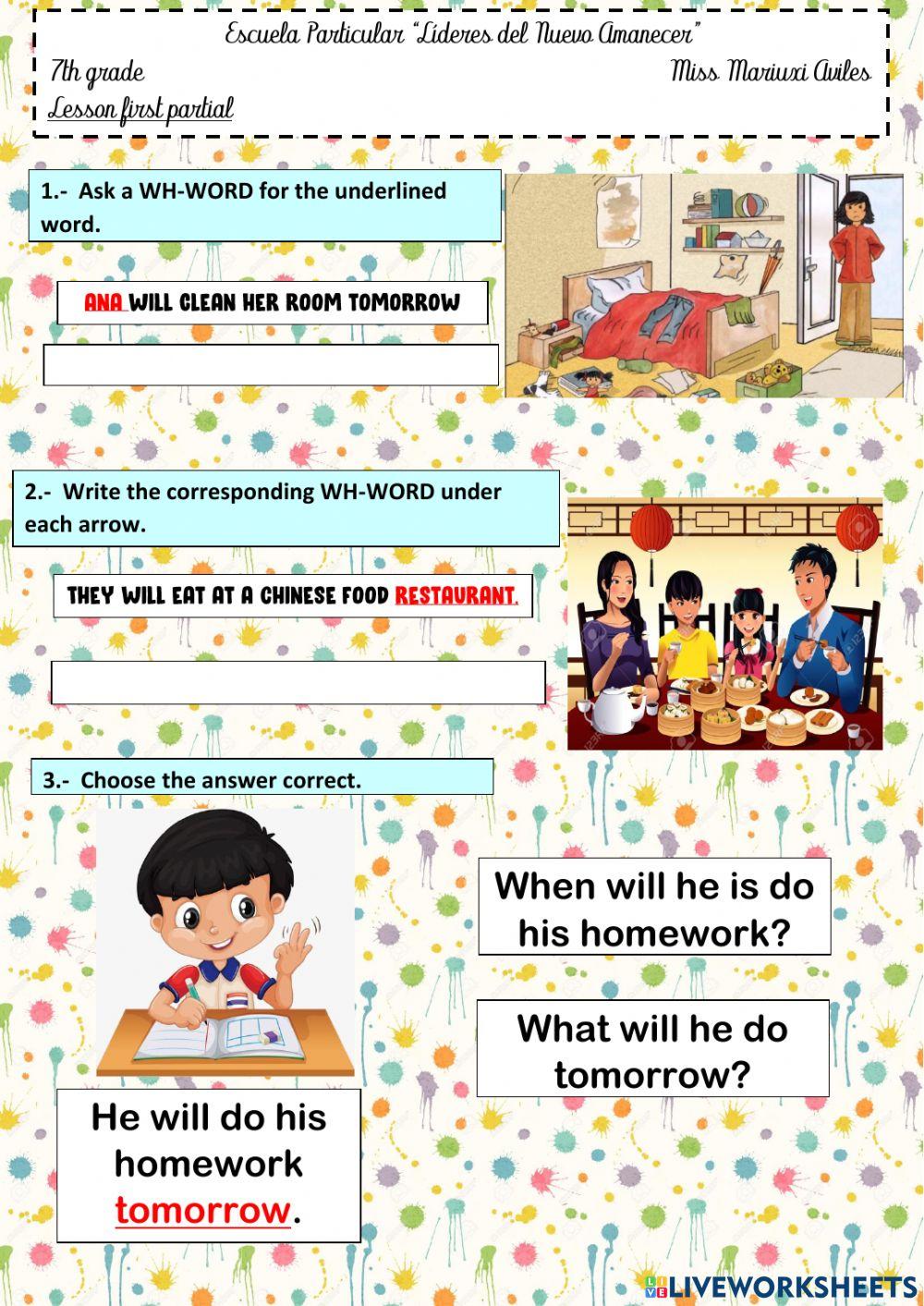 Lesson 7 Online Exercise For 7 | Live Worksheets