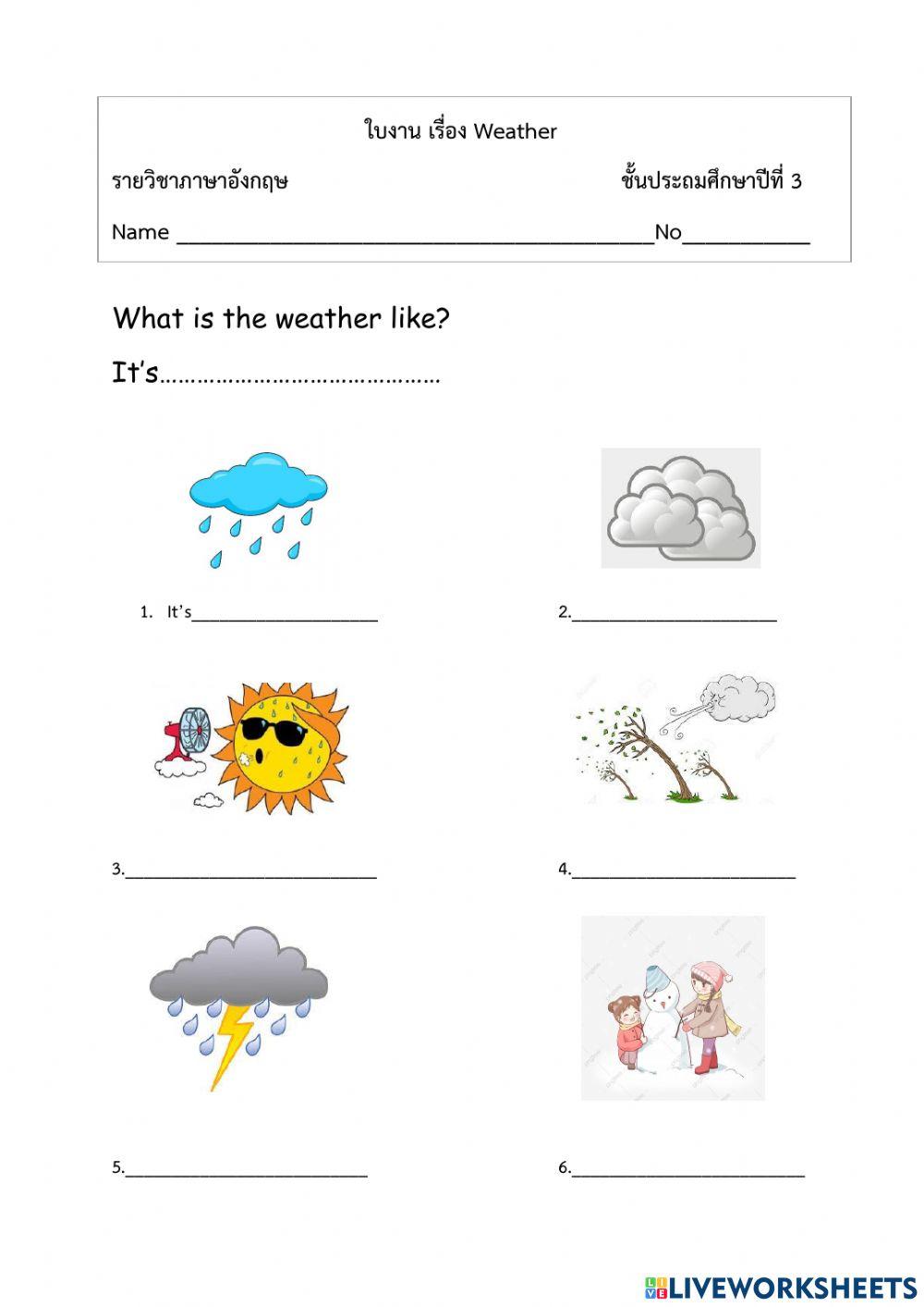 Weather online exercise for 3 | Live Worksheets