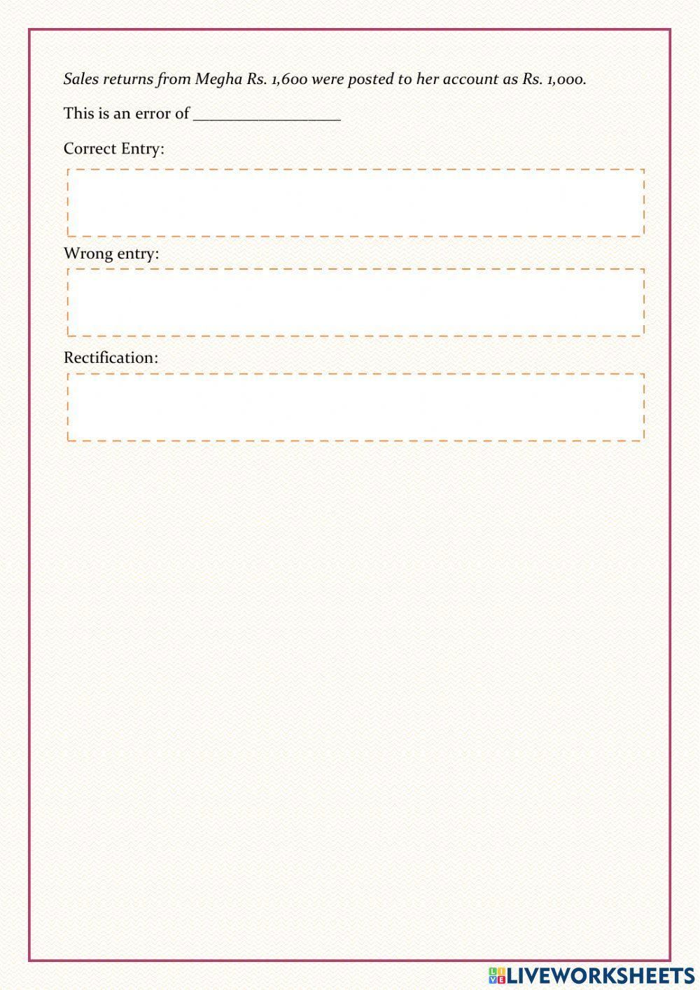 Rectification o… | Free Interactive Worksheets | 1129388