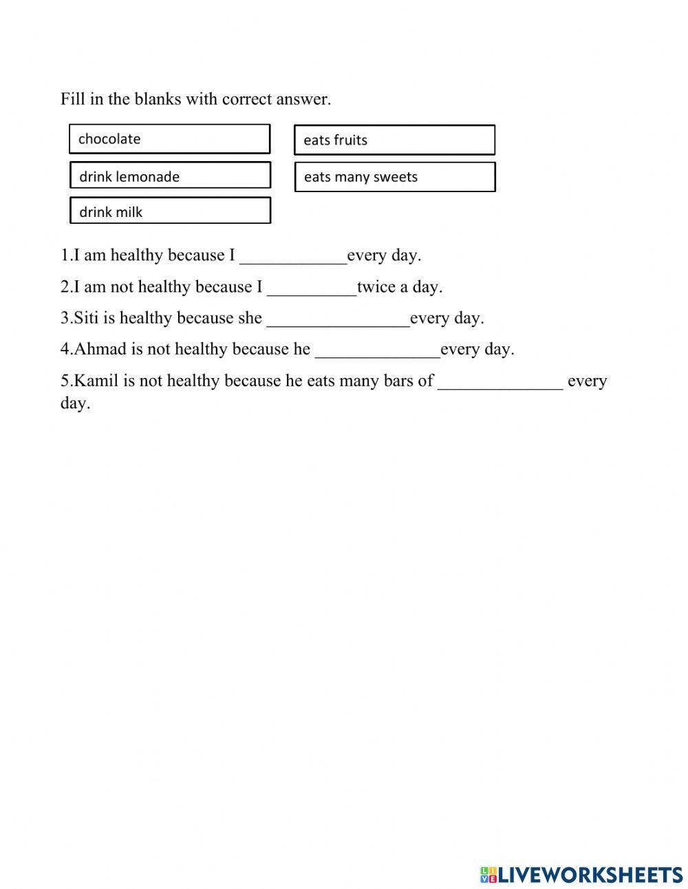 fill in the blanks online exercise for | Live Worksheets
