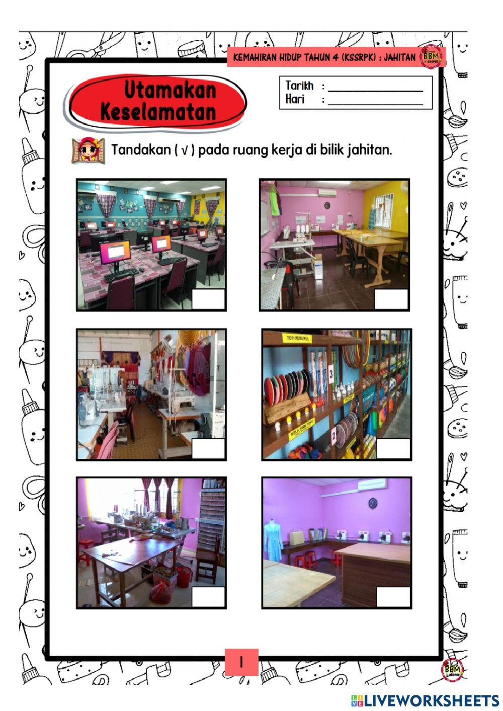 Bilik Jahitan worksheet | Live Worksheets