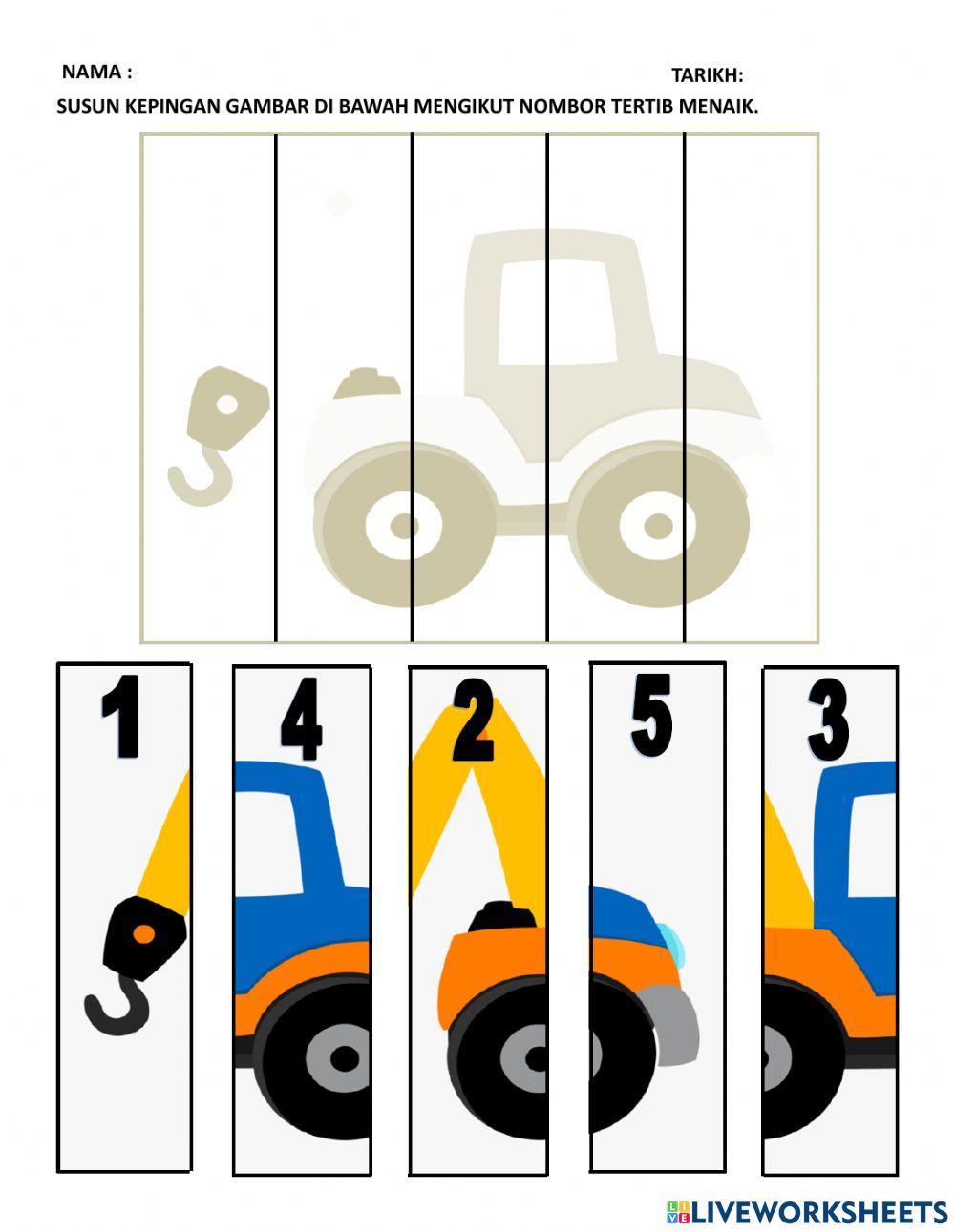 Nombor tertib menaik hingga 10 worksheet | Live Worksheets