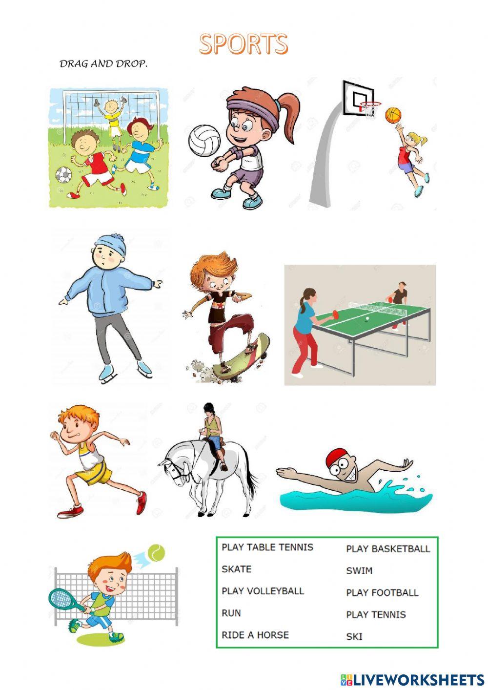 Sports online exercise for Primaria | Live Worksheets