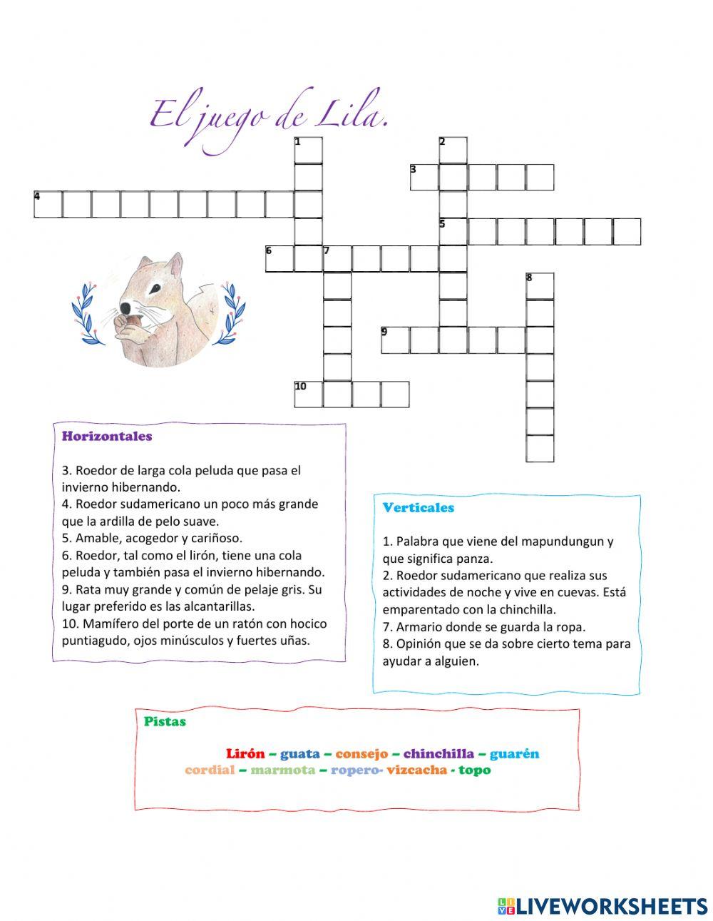 El juego de Lila interactive worksheet | Live Worksheets
