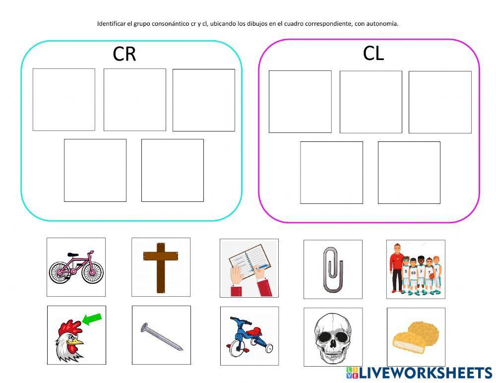 Ficha de CR y CL worksheet | Live Worksheets