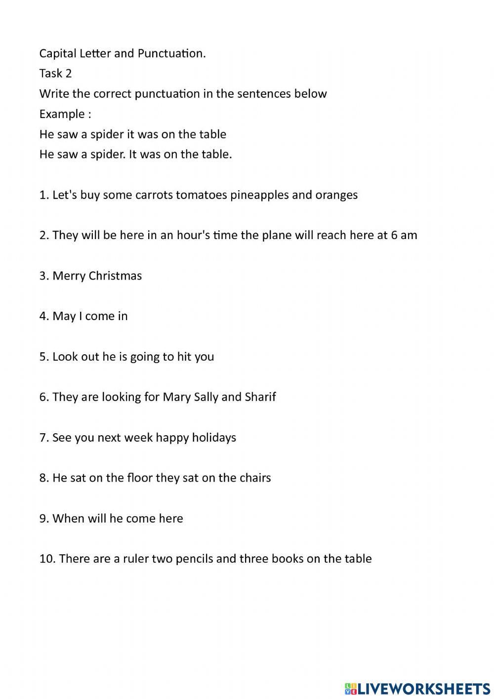 Capital letter … | Free Interactive Worksheets | 1130212