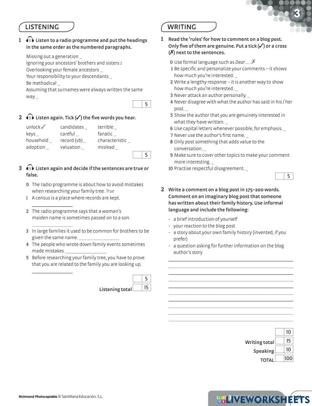 3137097 | Achievers C1 Unit 3 - Test C | Florencia Gomez