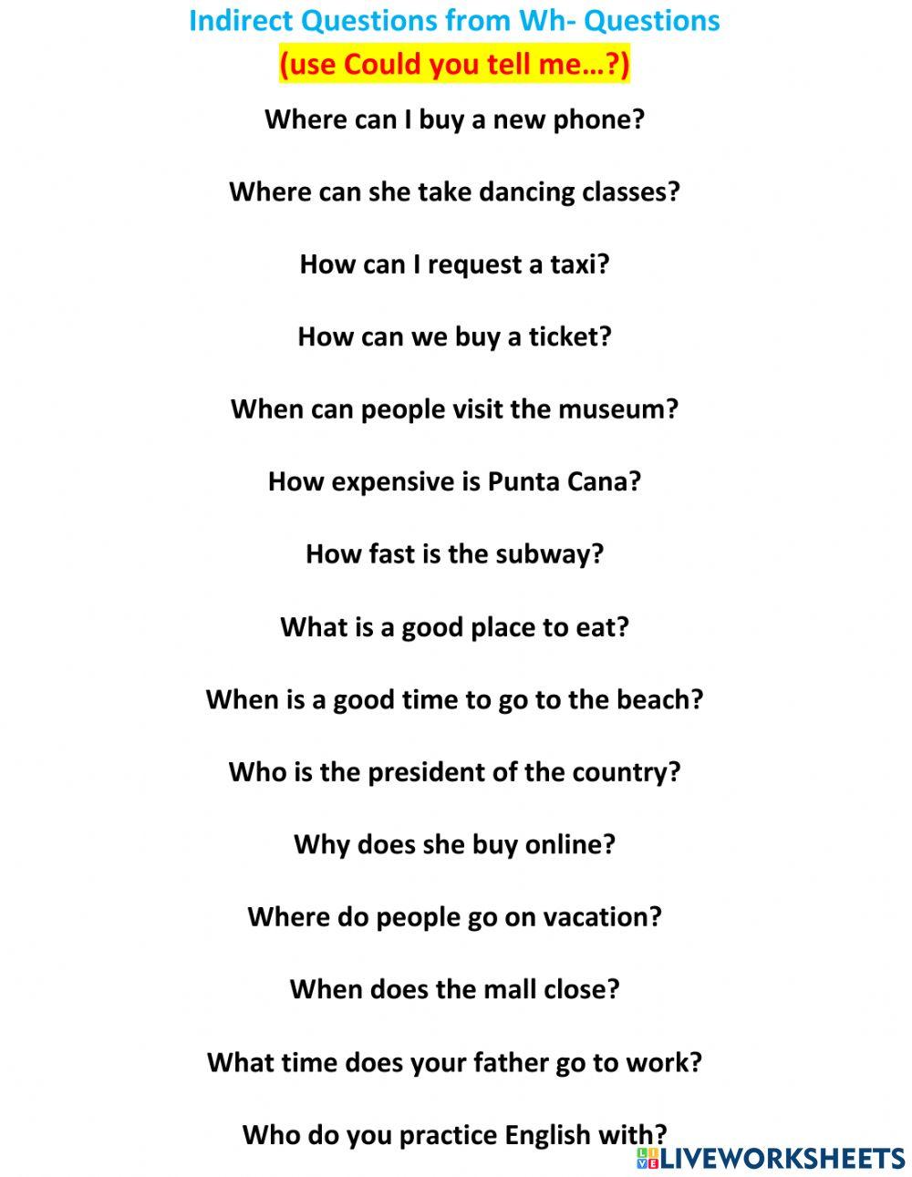 Interchange 2 Unit 2 - Indirect Questions from