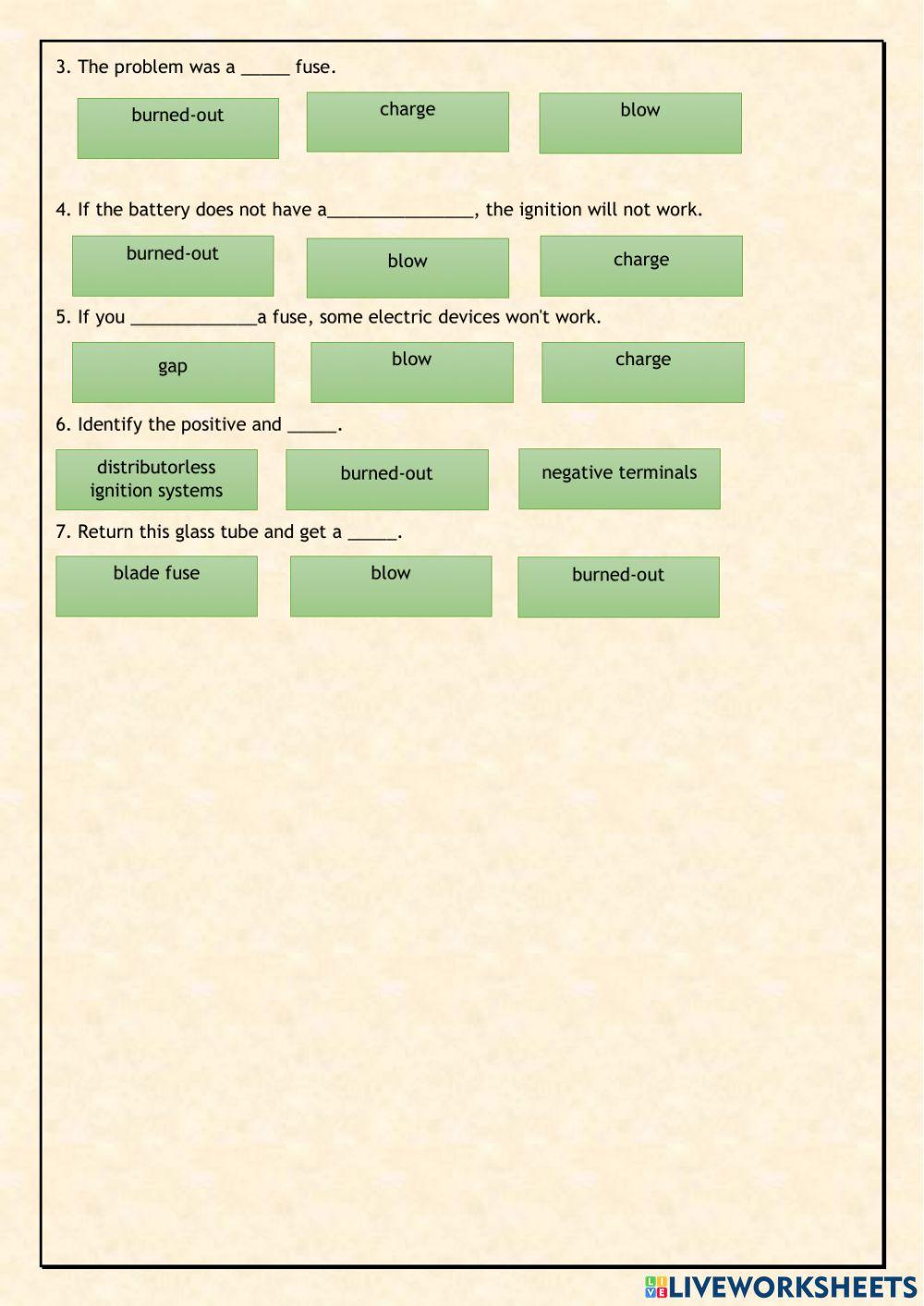 Electrical System online exercise for | Live Worksheets