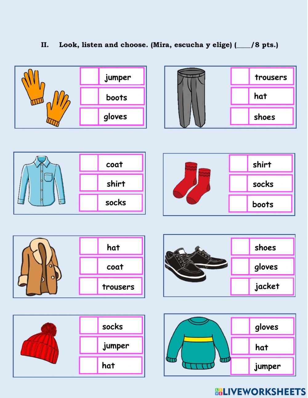 Quiz B1 Unit 3 Clothes 6650201 | MissVeronica2020