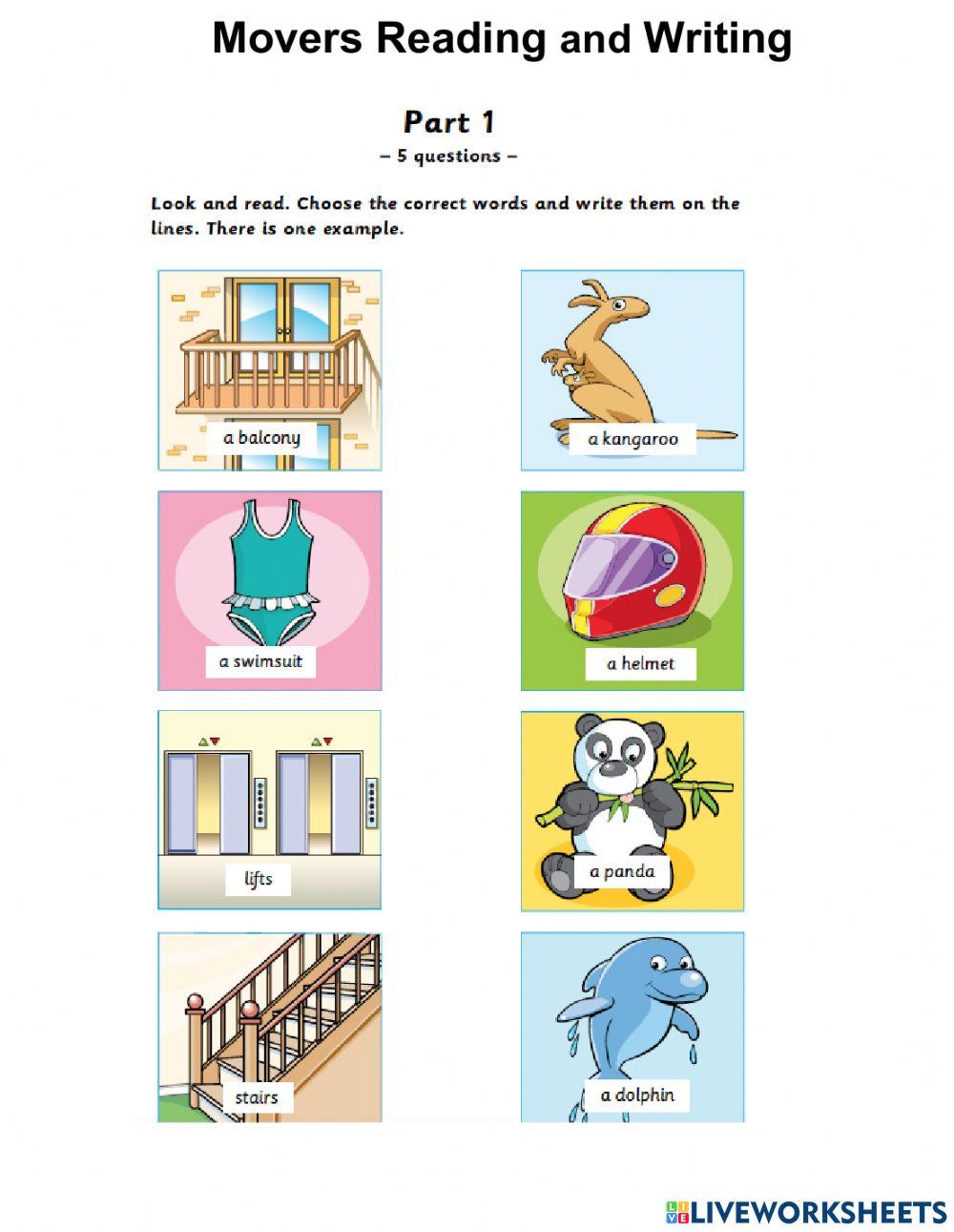 5080853 | Movers Reading - Writing Part 1 | Kathia López