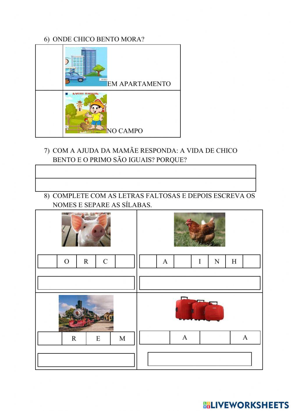 Zona rural online activity | Live Worksheets