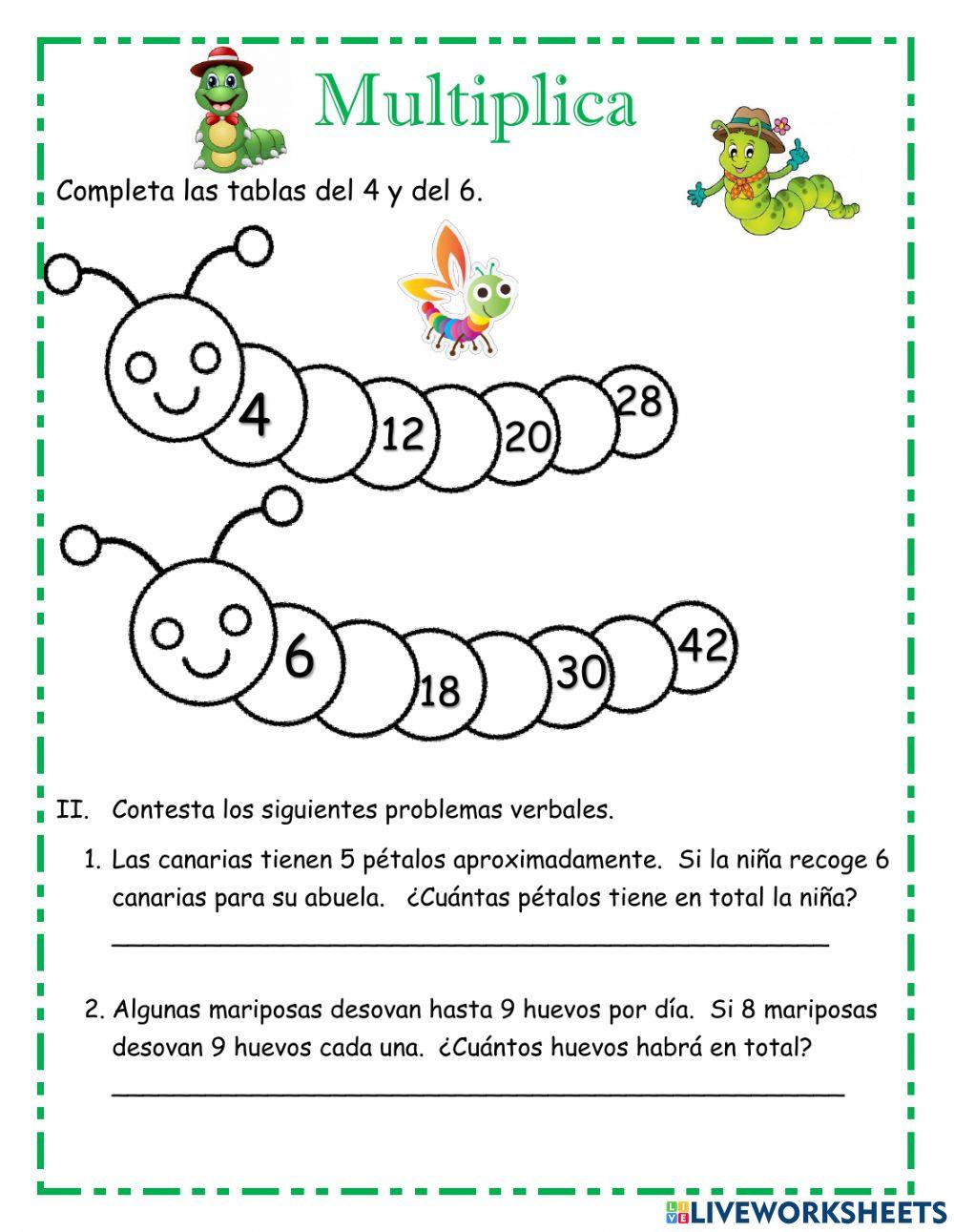 Multiplica online exercise | Live Worksheets