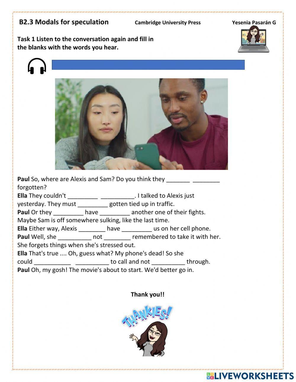 B2.3 Listening … | Free Interactive Worksheets | 1056327