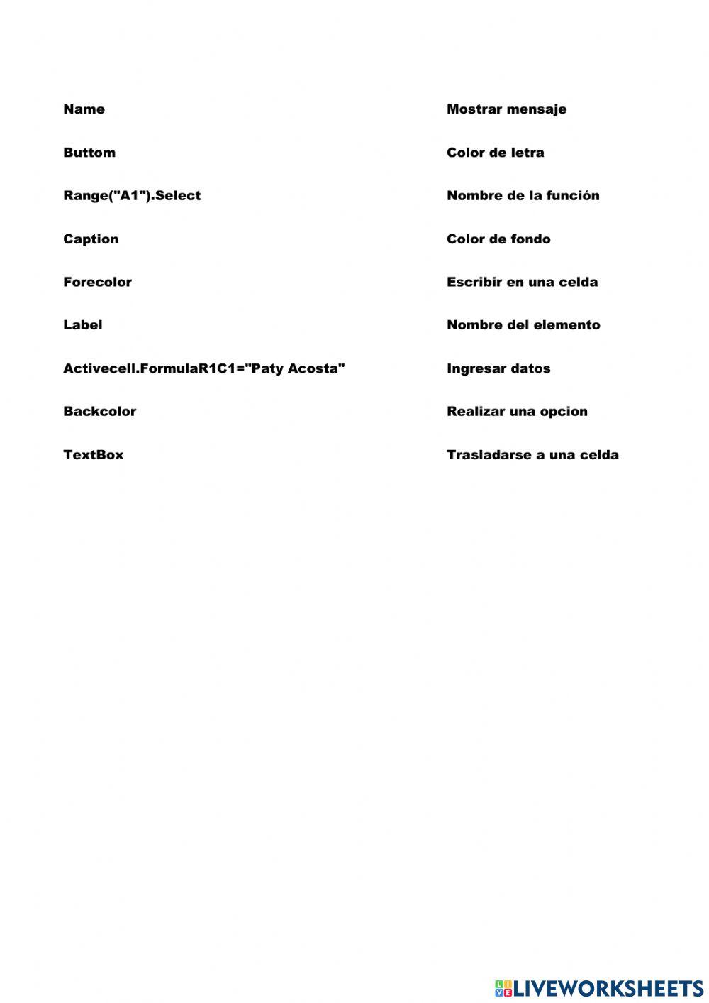 Macros 3062492 | wary10 | Live Worksheets