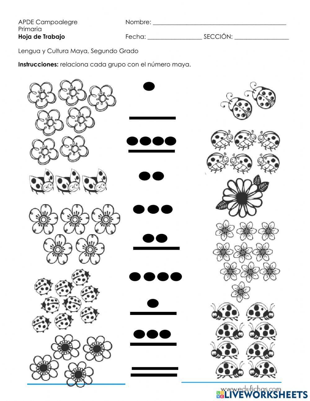 Números mayas online exercise | Live Worksheets