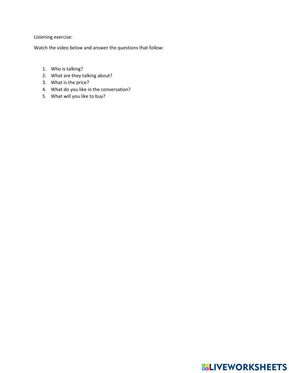 Shopping Listening Online Exercise For Live Worksheets shopping-listening-online-exercise-for-live-worksheets