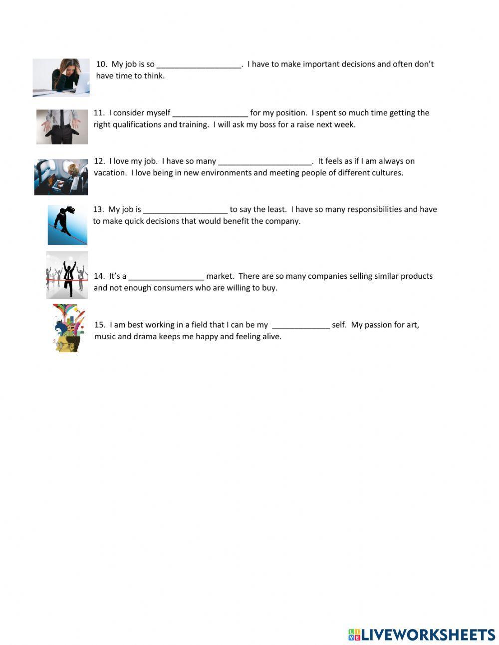 Describing Work worksheet | Live Worksheets