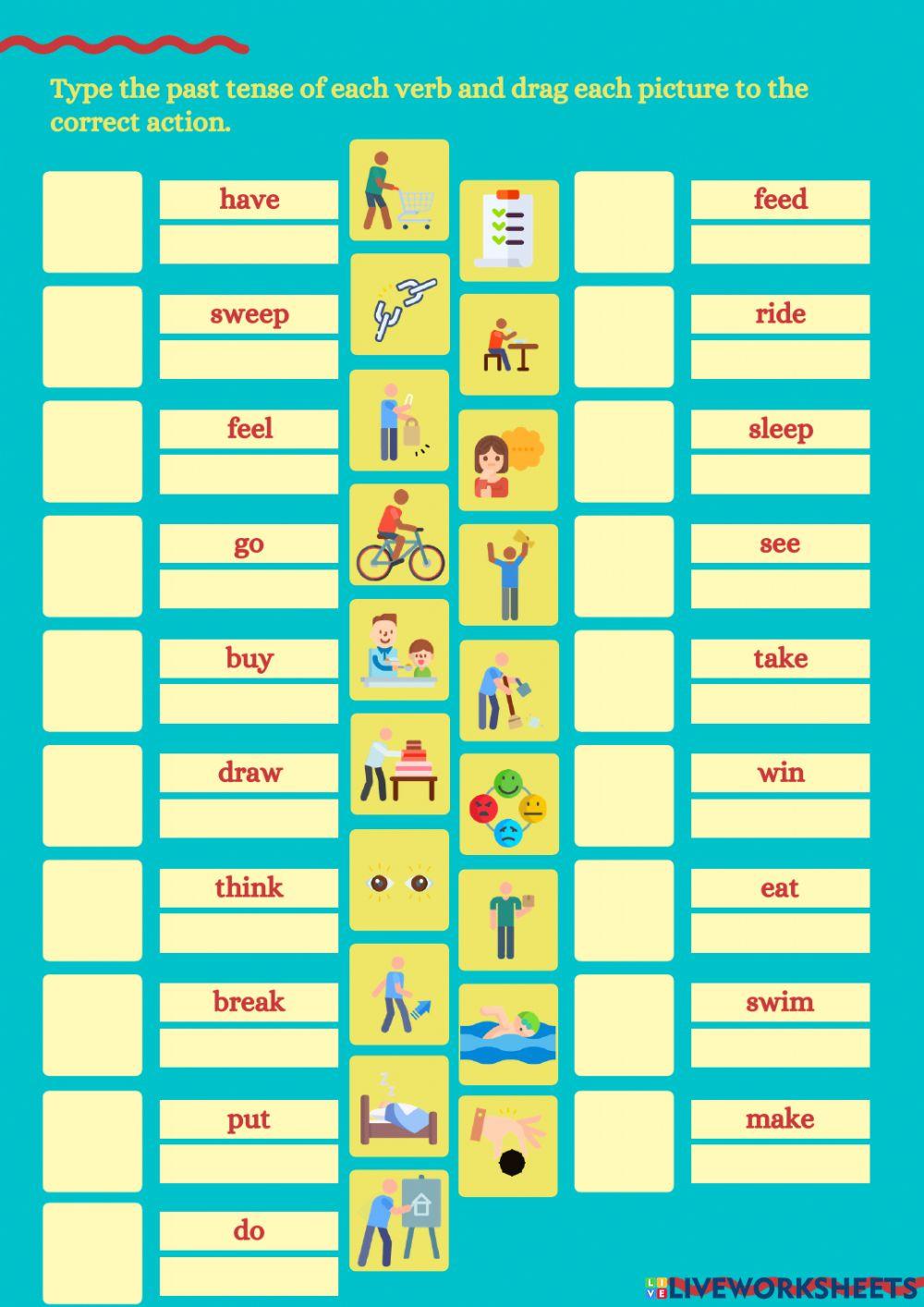 Irregular verbs online exercise for Grade 6 | Live Worksheets