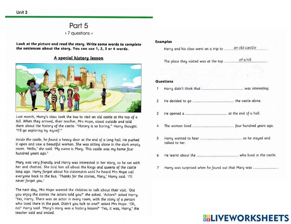 3065683 | Flyers Practice test Unit 3 | Le Du