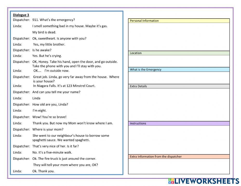 Dispatcher Dialogue-Drag and Drop online exercise for | Live Worksheets