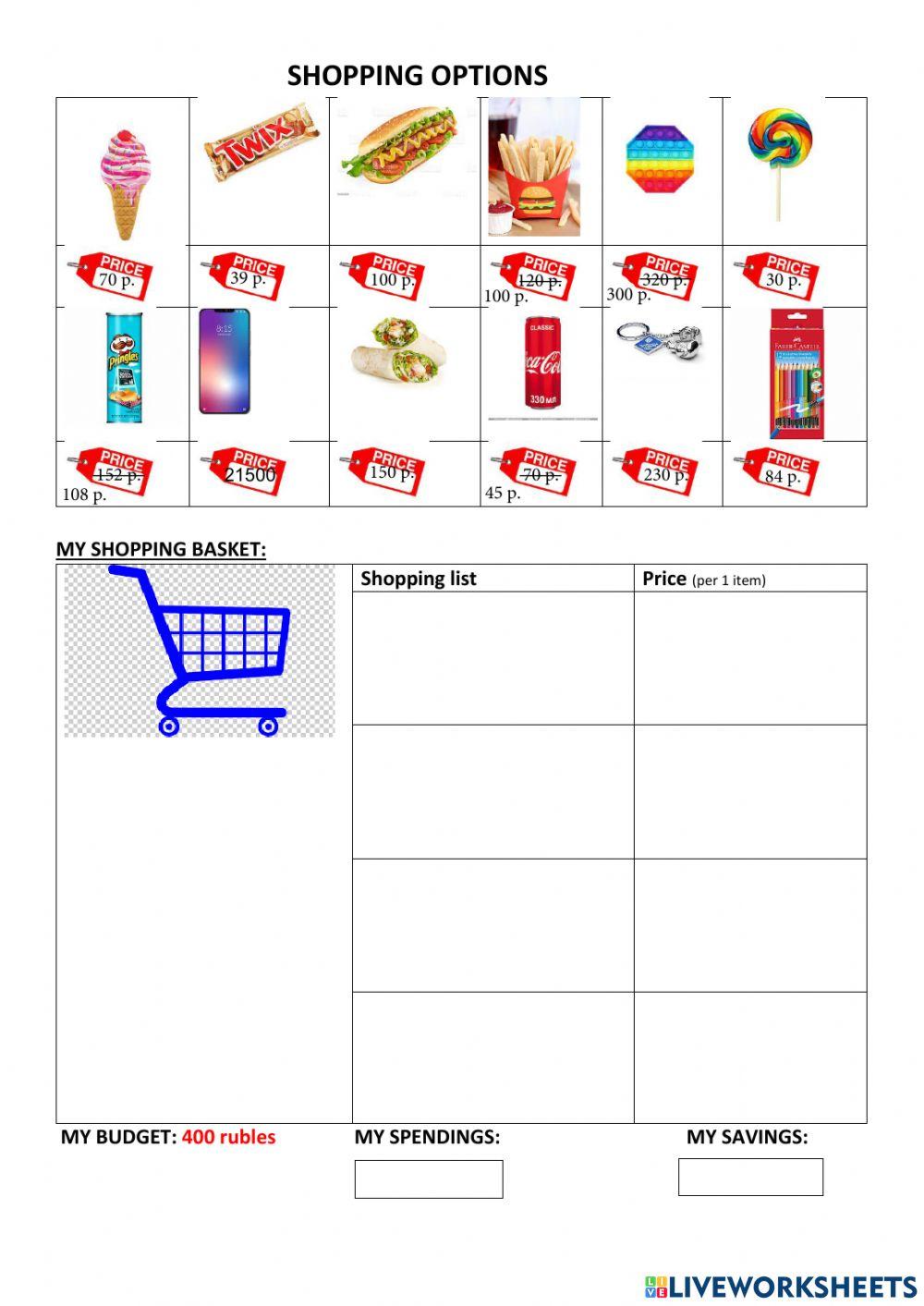 Budget | Free Interactive Worksheets | 1058733