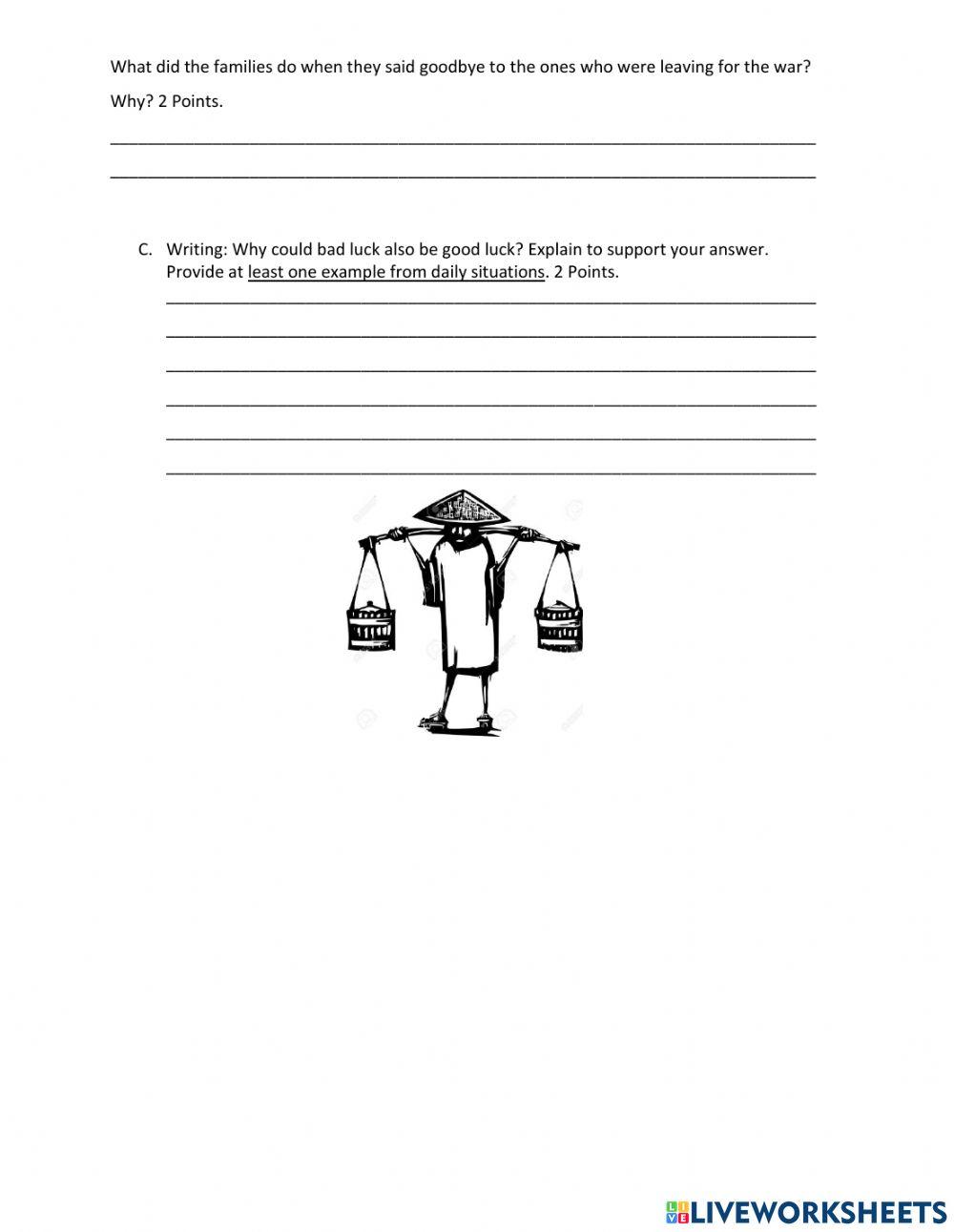 Good luck or ba… | Free Interactive Worksheets | 1058711