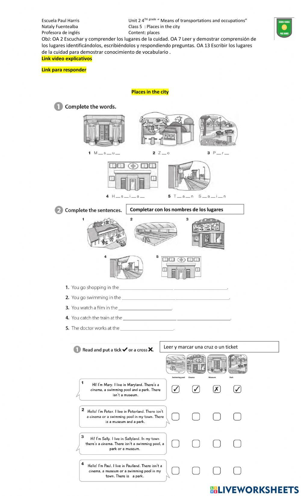 Class 6 unit 2 4th grade worksheet | Live Worksheets