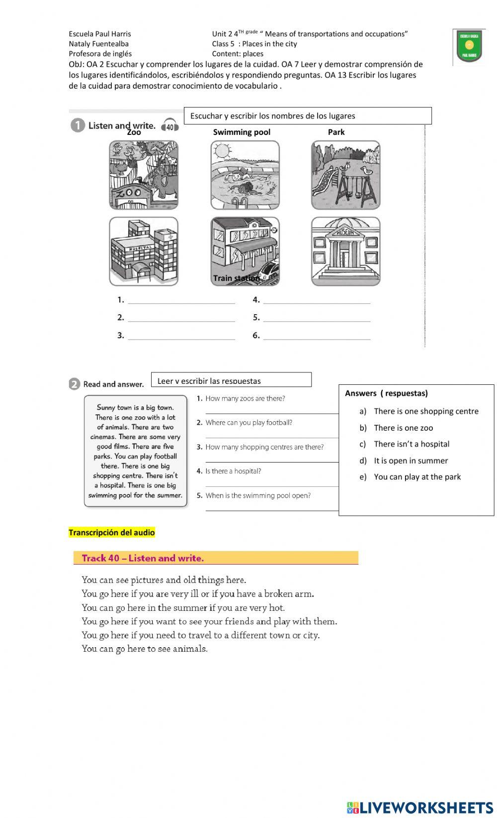 Class 6 unit 2 4th grade worksheet | Live Worksheets
