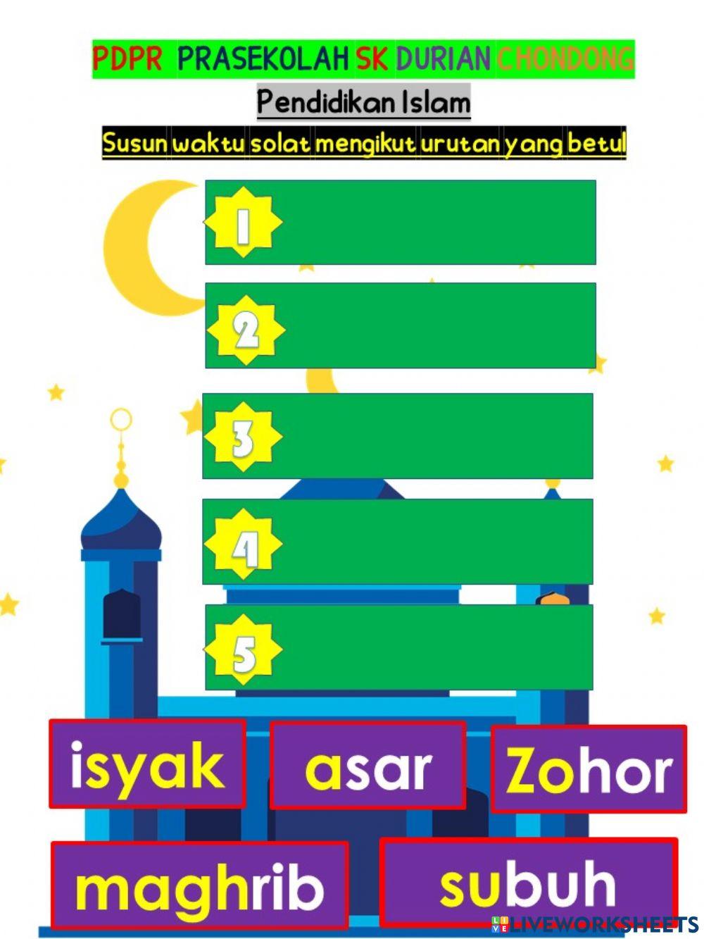 Belajar Solat worksheet | Live Worksheets