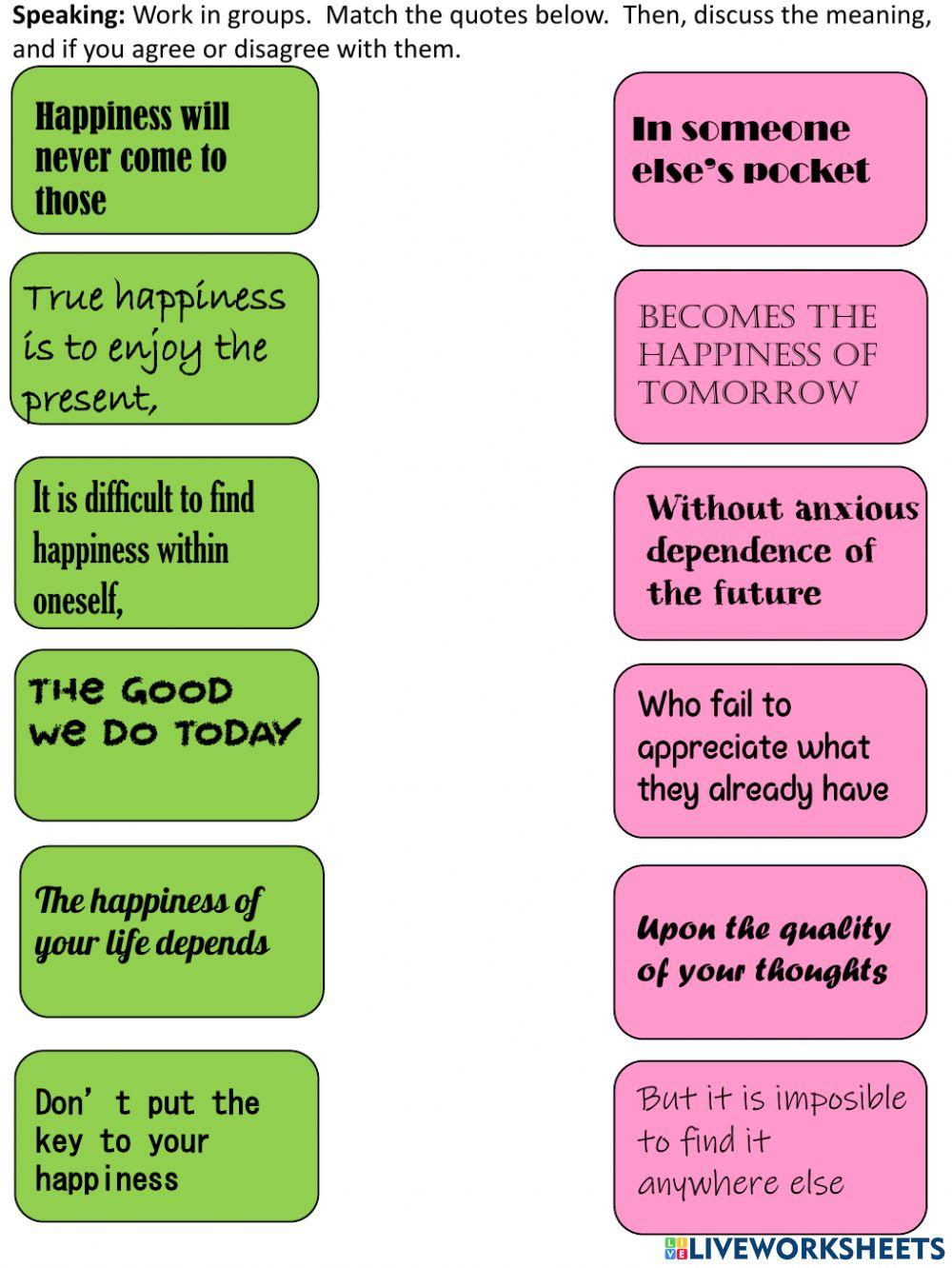 Quotes interactive worksheet | Live Worksheets