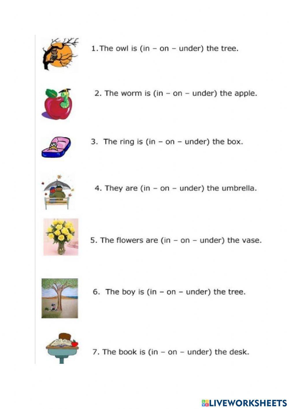 Prepo 2 worksheet | Live Worksheets