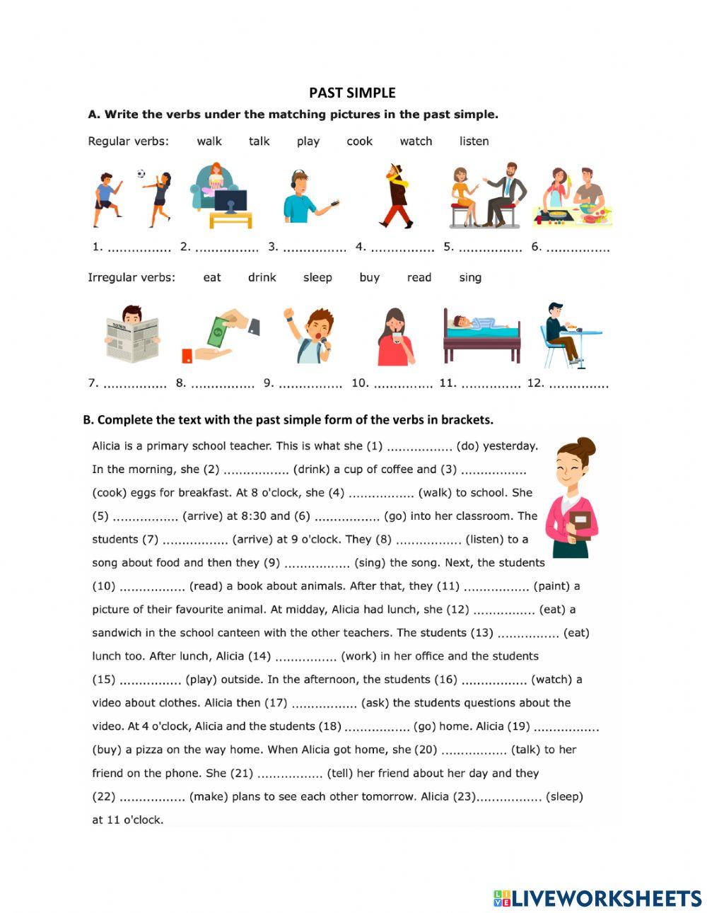 Past simple online exercise for 5 | Live Worksheets
