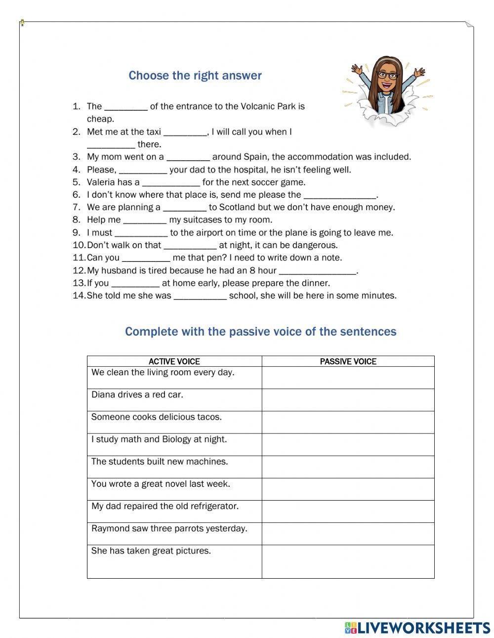 Passive voice 1132713 | TeacherLucero | Live Worksheets