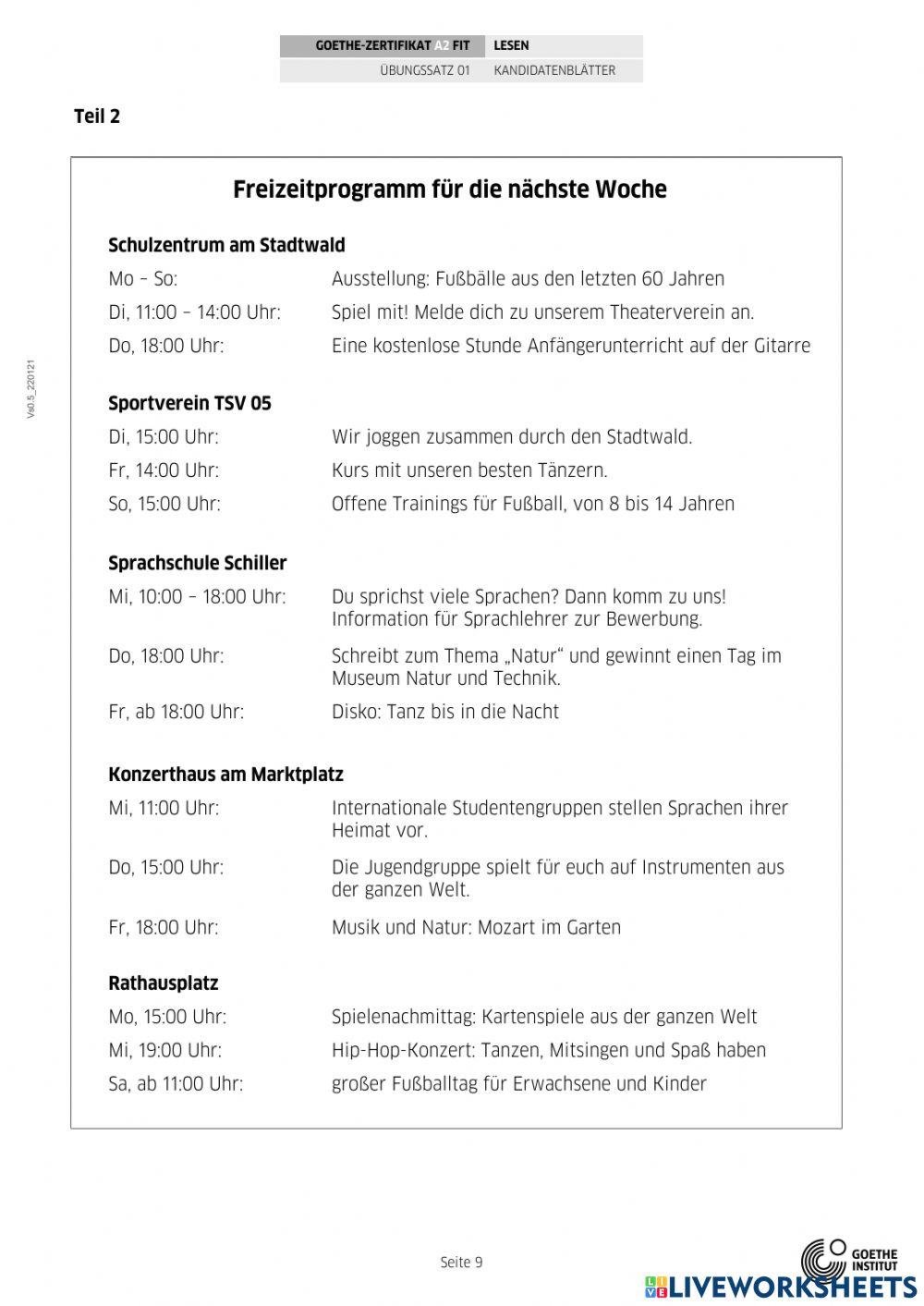 3145387 | Goethe-zertifikat A2 - LESEN