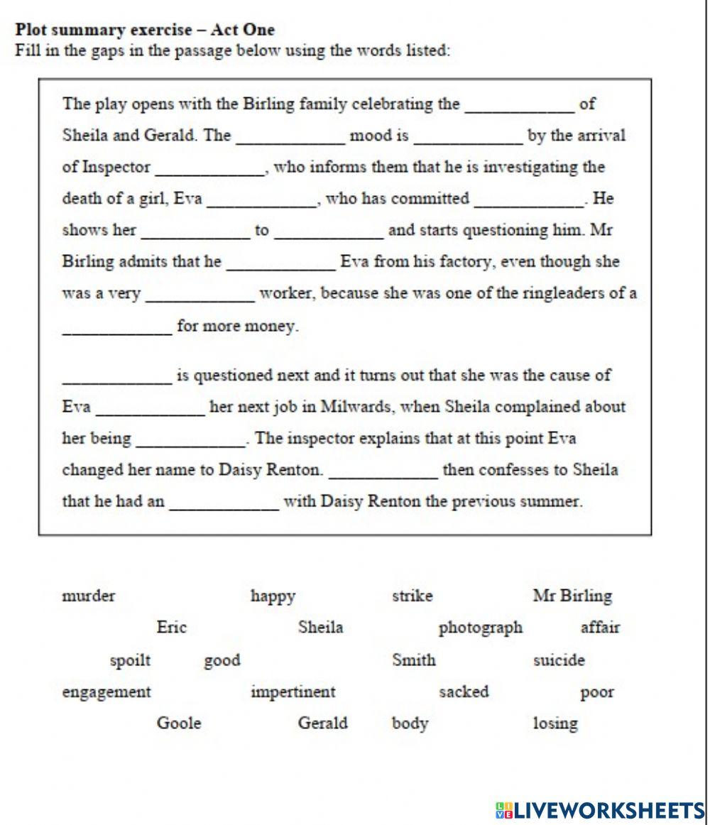 An Inspector ca… | Free Interactive Worksheets | 6651204