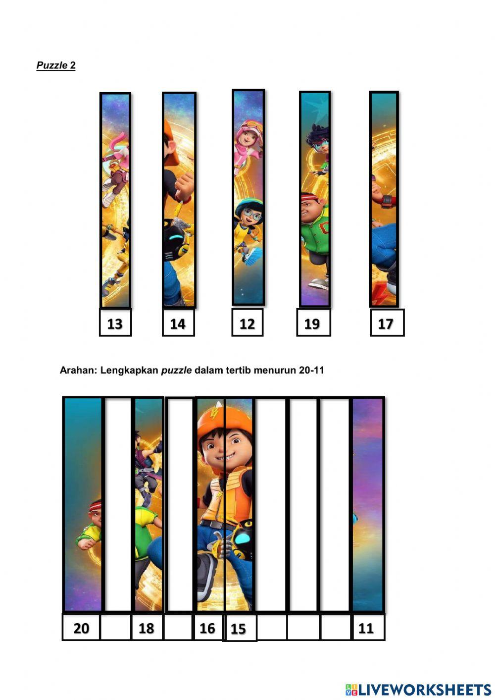 Tertib Menurun (20-1) worksheet | Live Worksheets