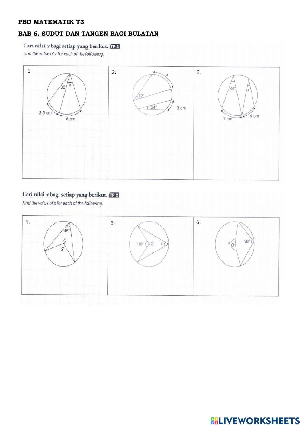 TP2 MATH Bab 6 worksheet | Live Worksheets