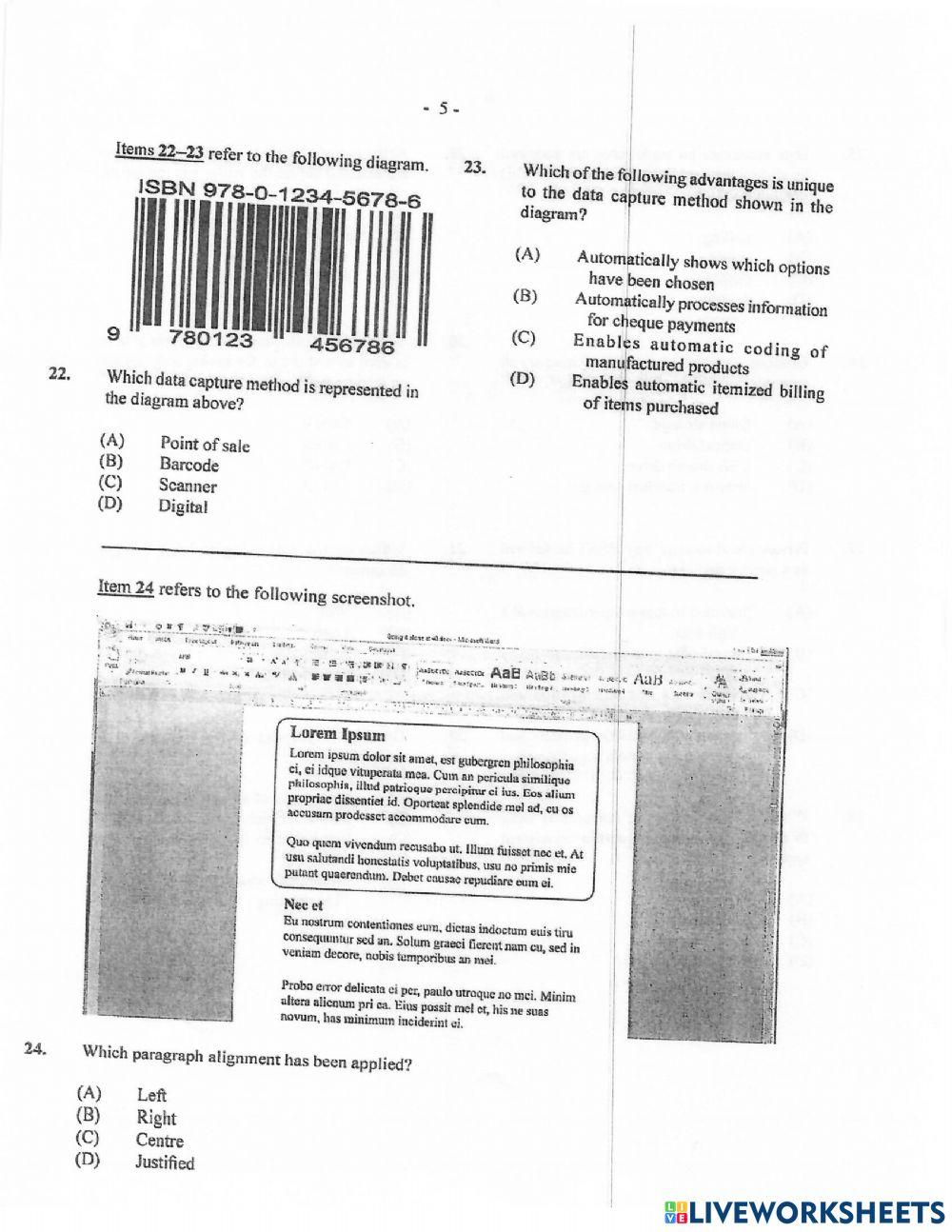 EDPM PAST PAPER 2019 PP5 online exercise for | Live Worksheets