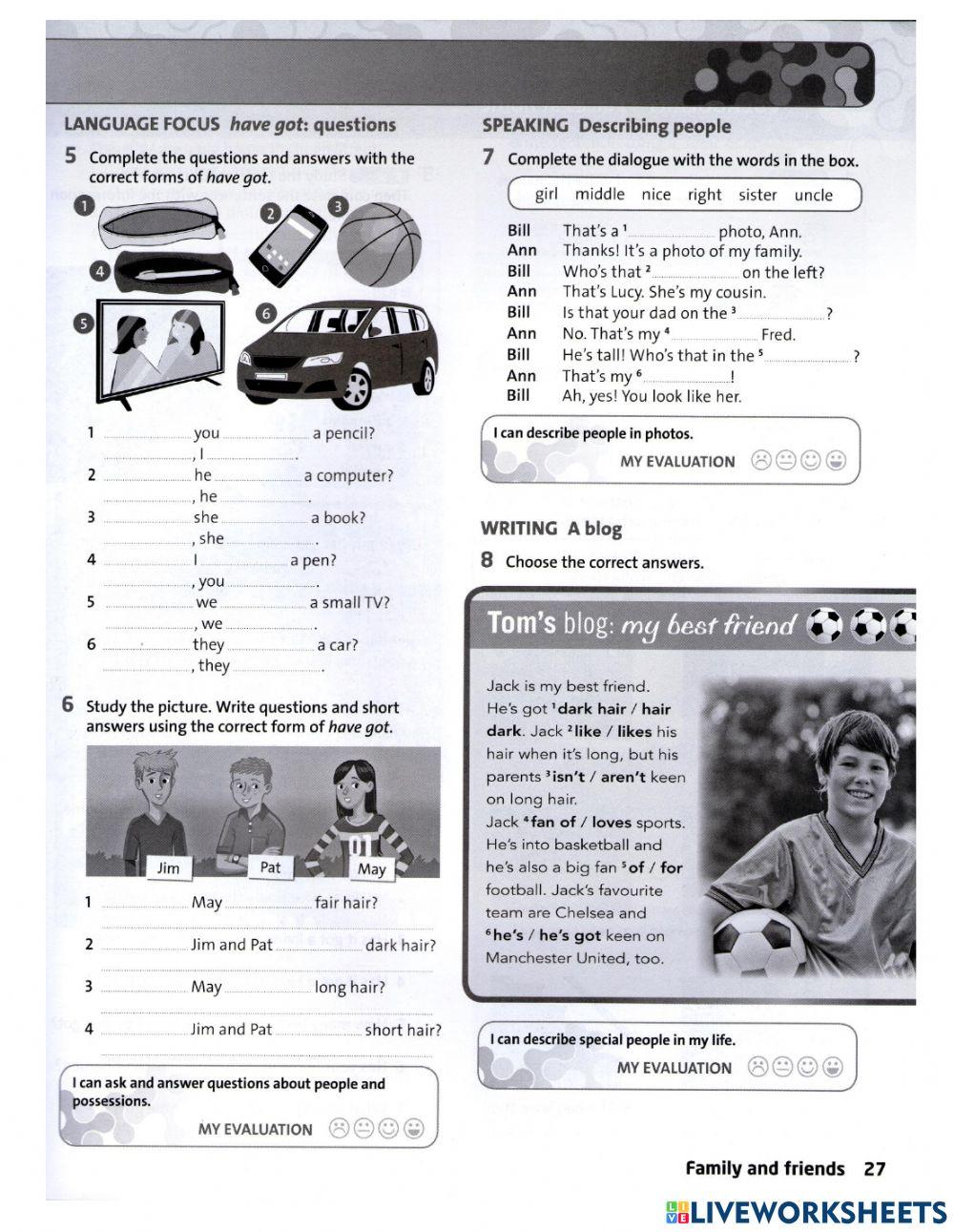 Lucia1806 | English plus starter unit 2 review workbook