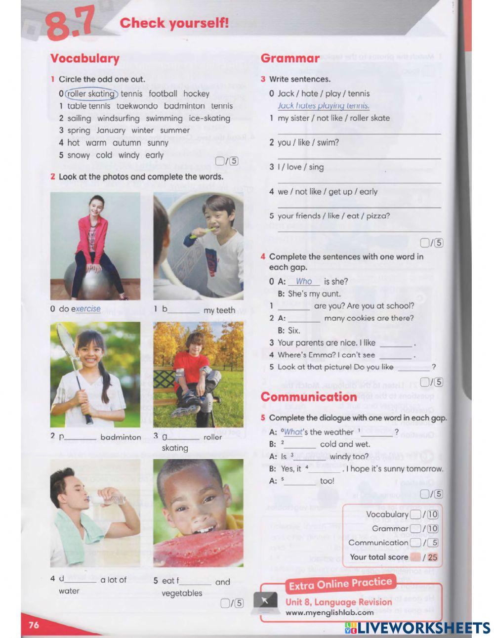 GO GETTER 1 8.7 online exercise for | Live Worksheets