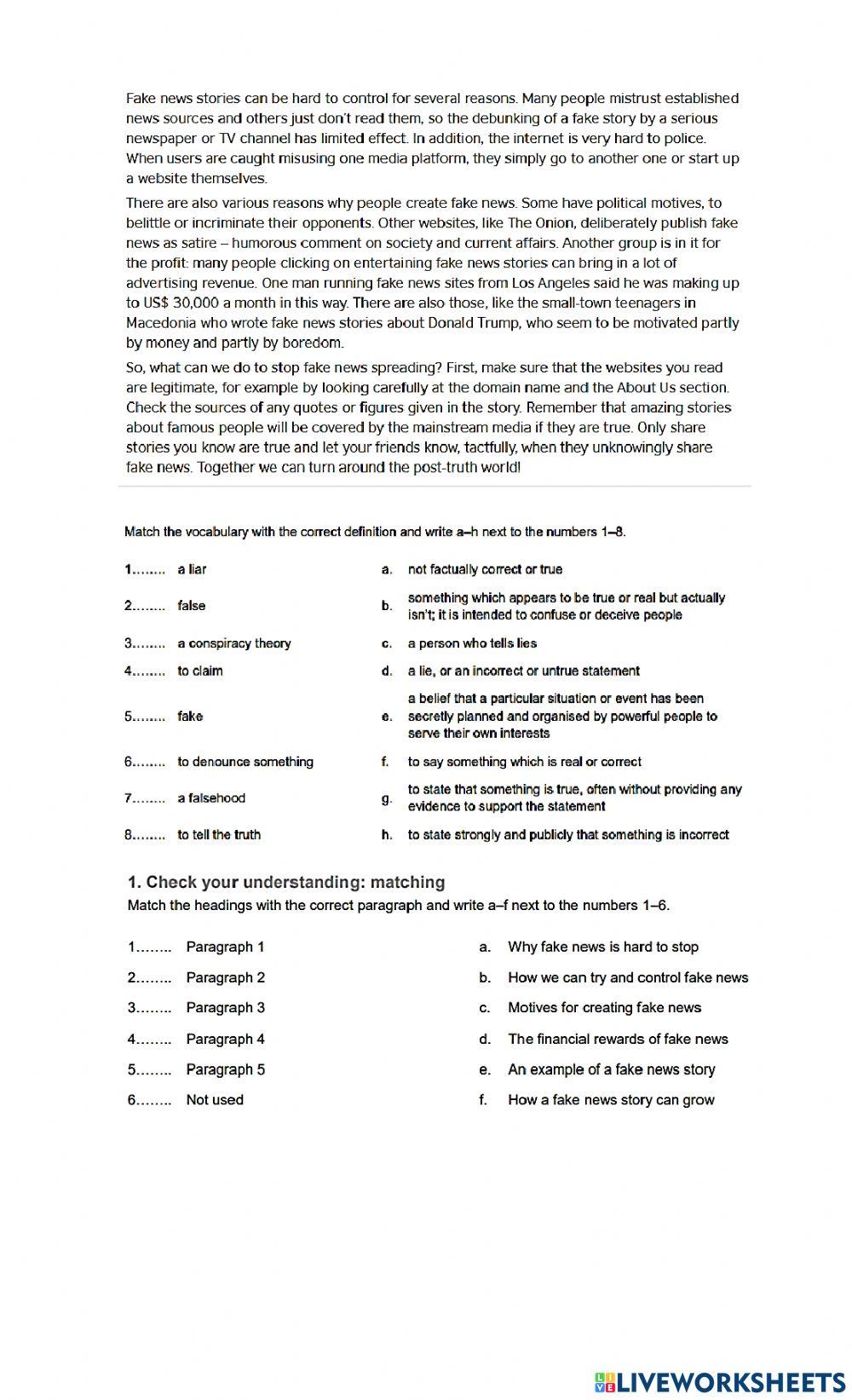 11 Grade Bimestral - Reading - Writing Part worksheet | Live Worksheets