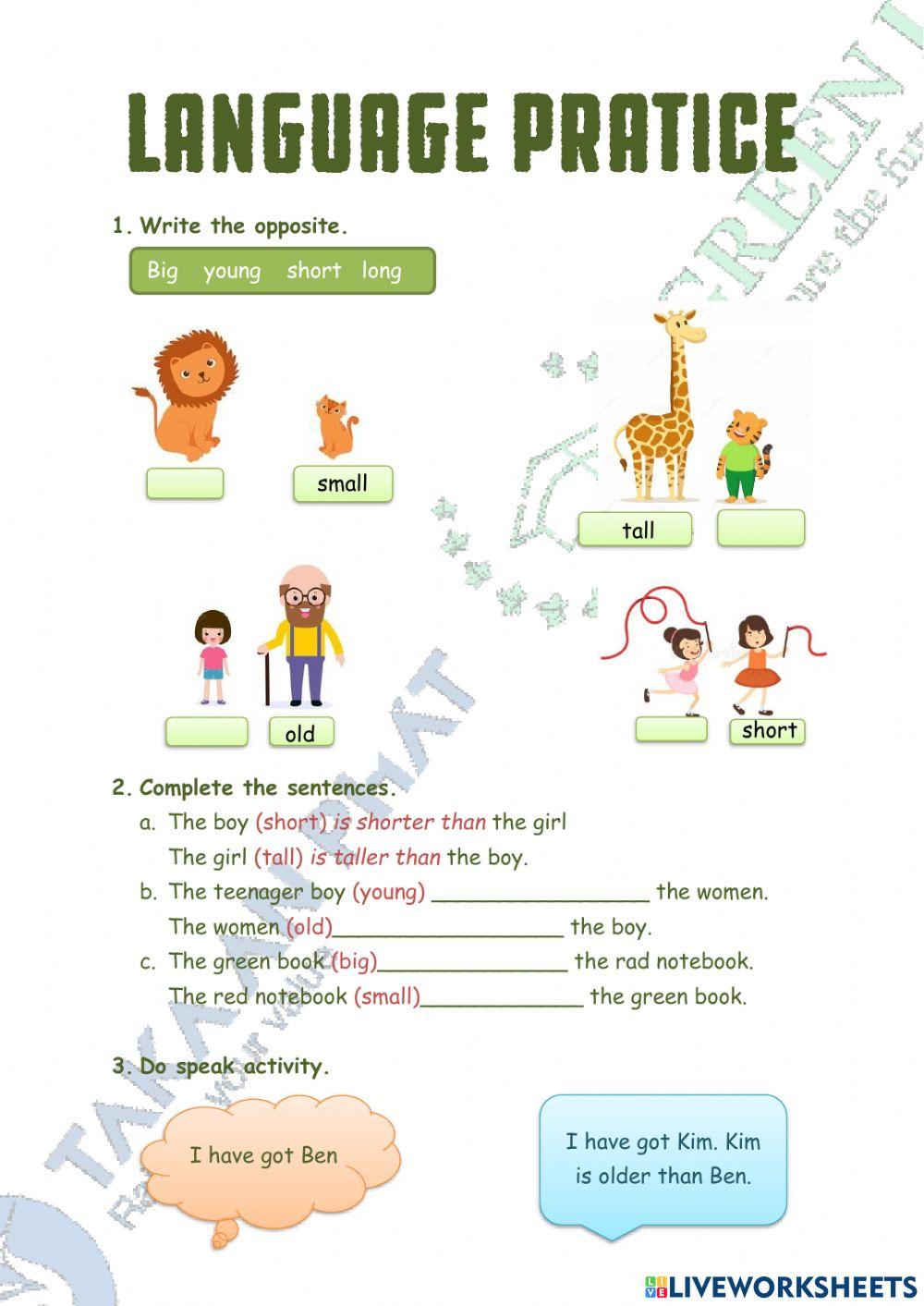 Unit 1. language pratice worksheet | Live Worksheets