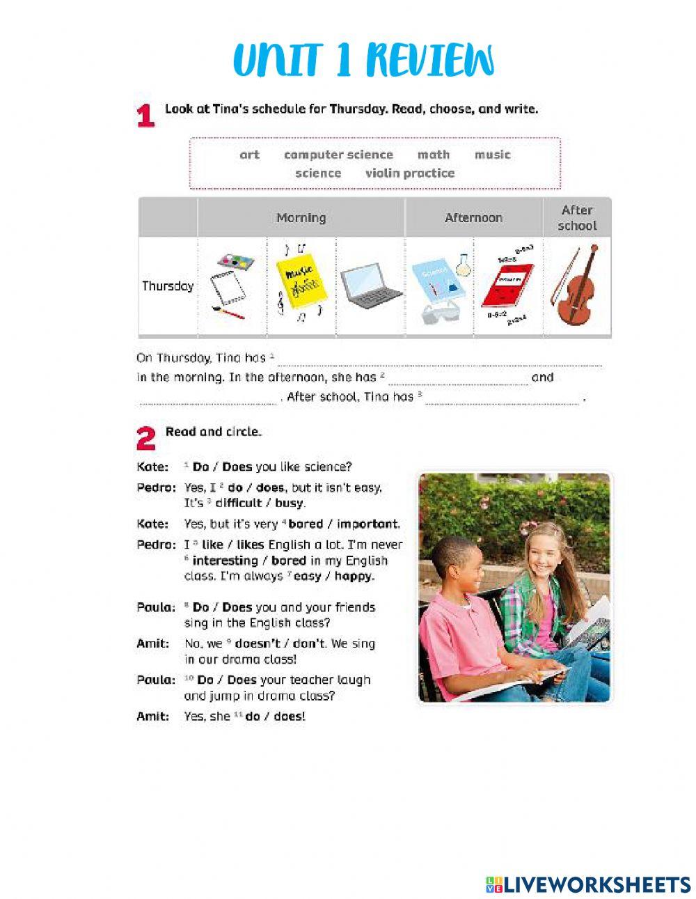 Unit review interactive exercise | Live Worksheets