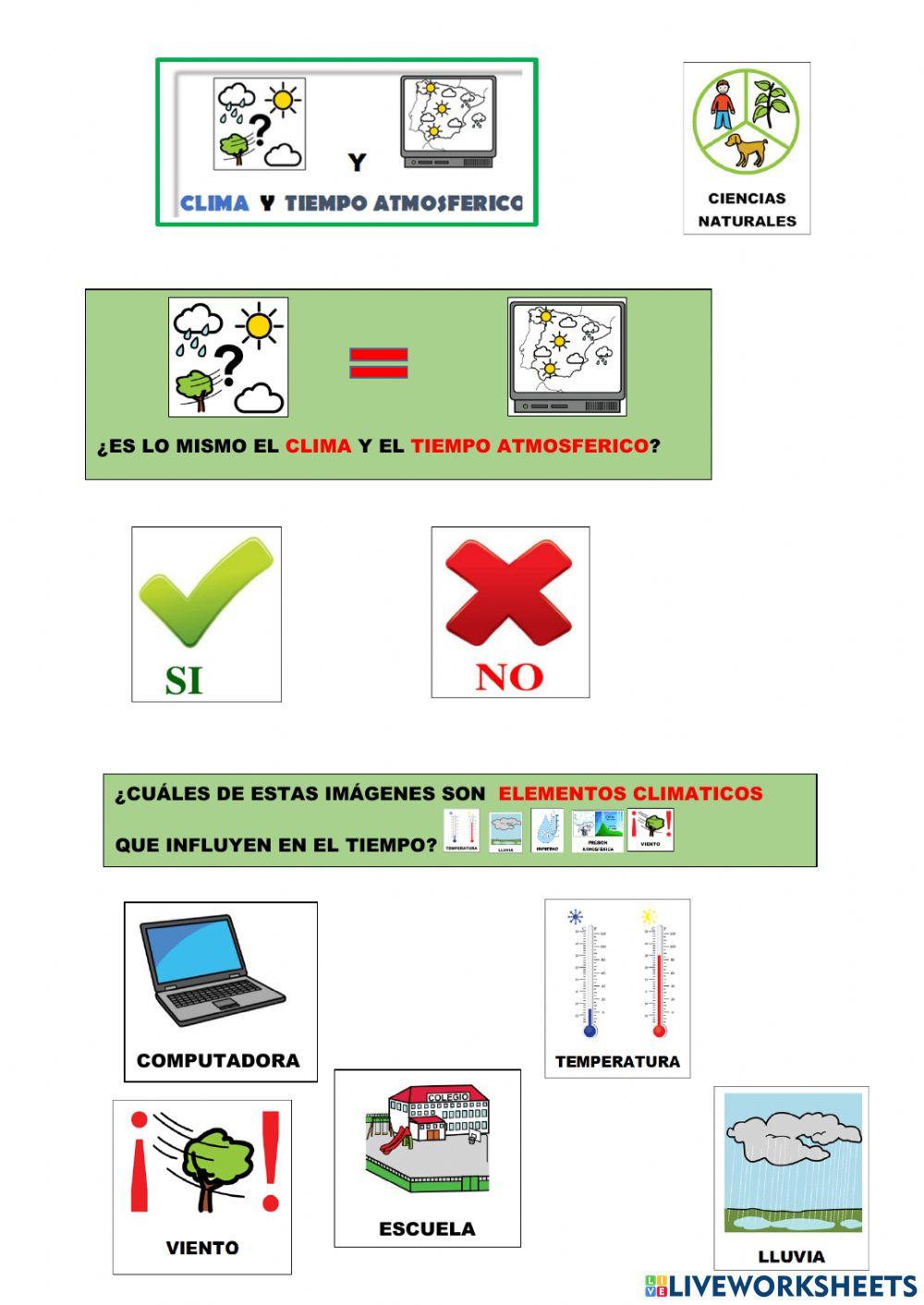 Clima interactive worksheet for 6to | Live Worksheets