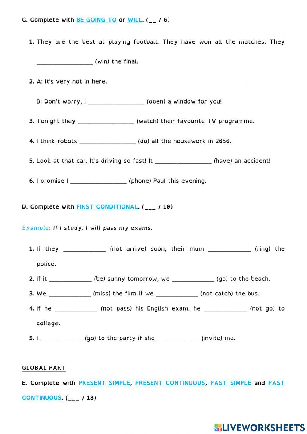 Elementary - t3 - ge worksheet | Live Worksheets