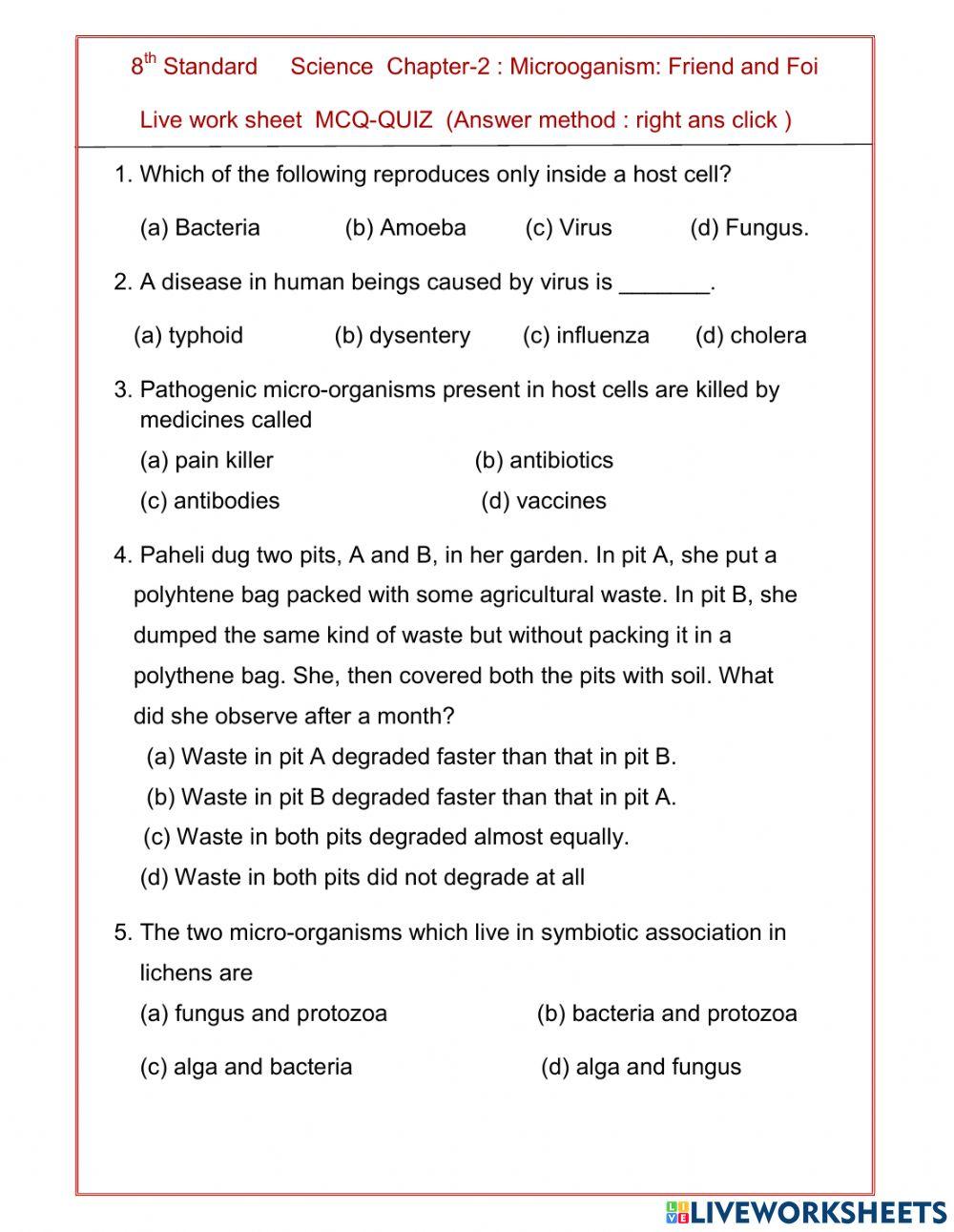 8TH SCIENCE CHAPTER-2 LIVEWORK SHEET 3066158