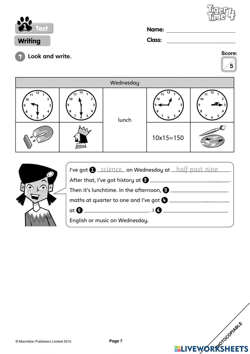 tiger time 4 un… | Free Interactive Worksheets | 6621624